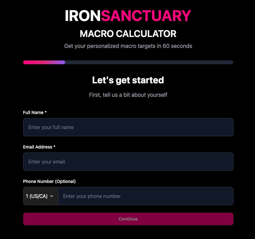 Macro Calculator - Iron Sanctuary Fit